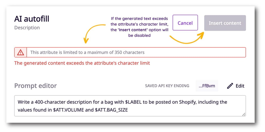 Using the AI Autofill Feature for Text Attributes