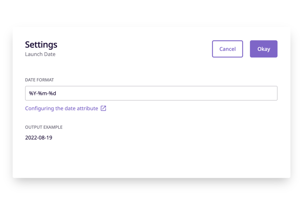 Configuring a Date Attribute