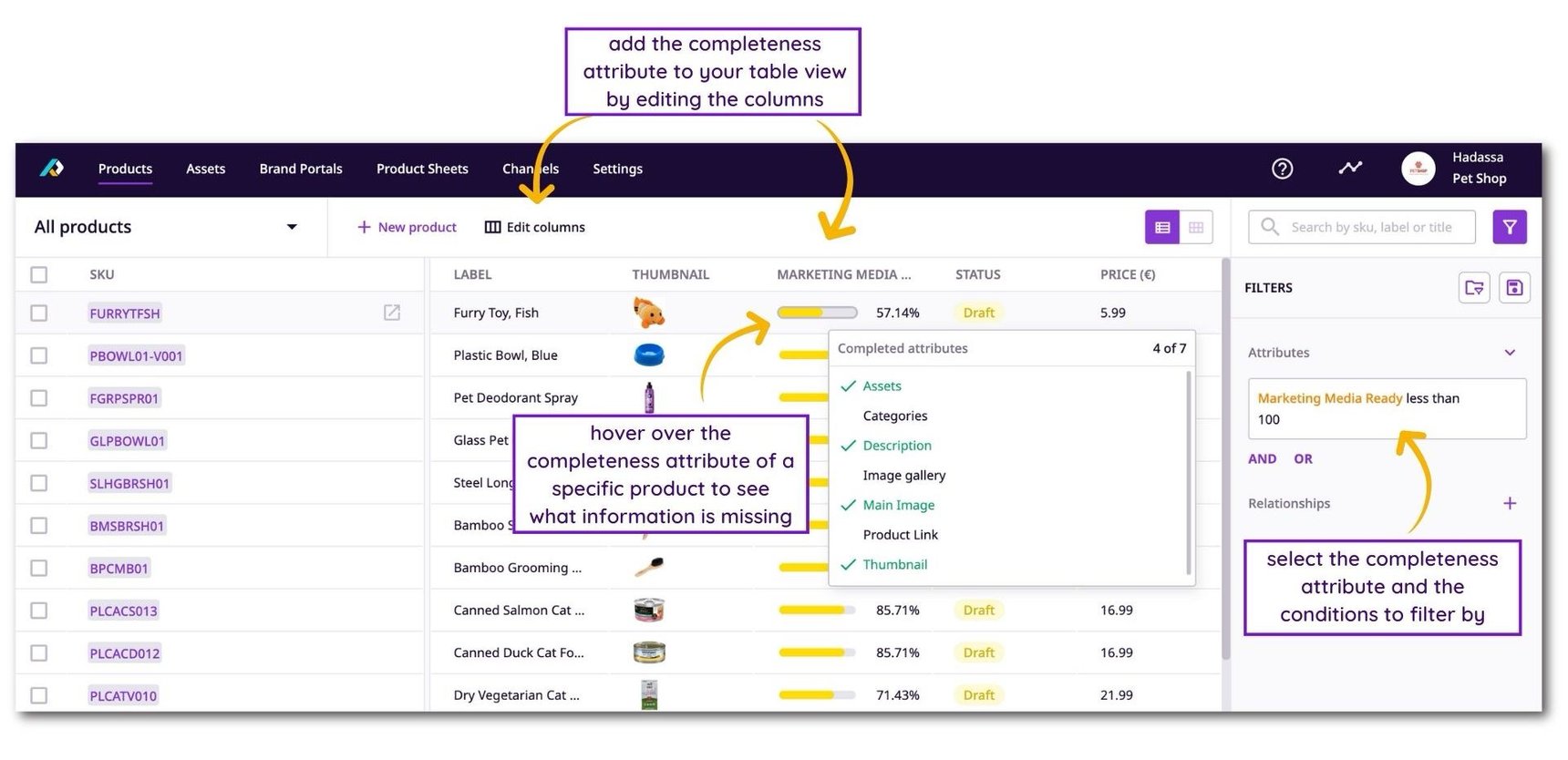 Working with Completeness Attributes