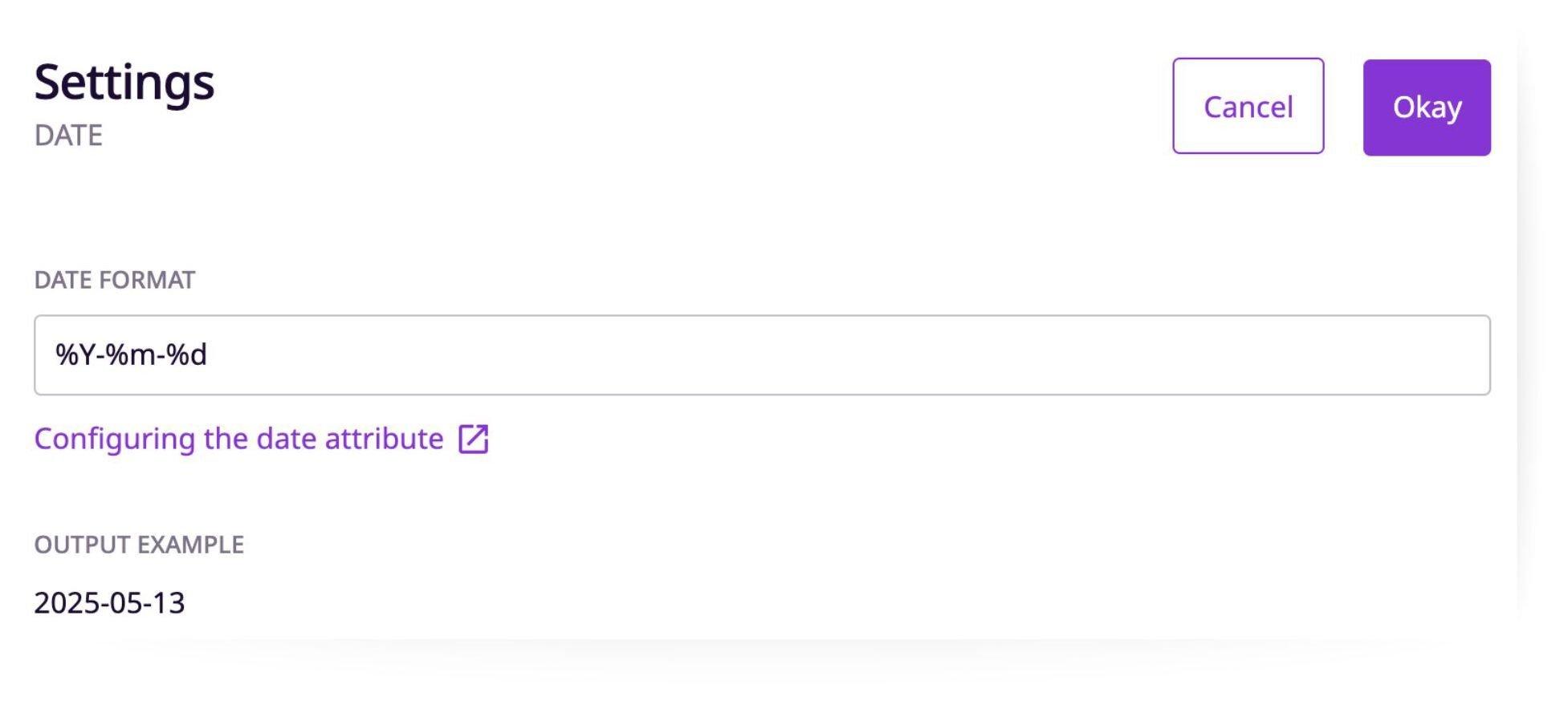 Configuring a Date Attribute