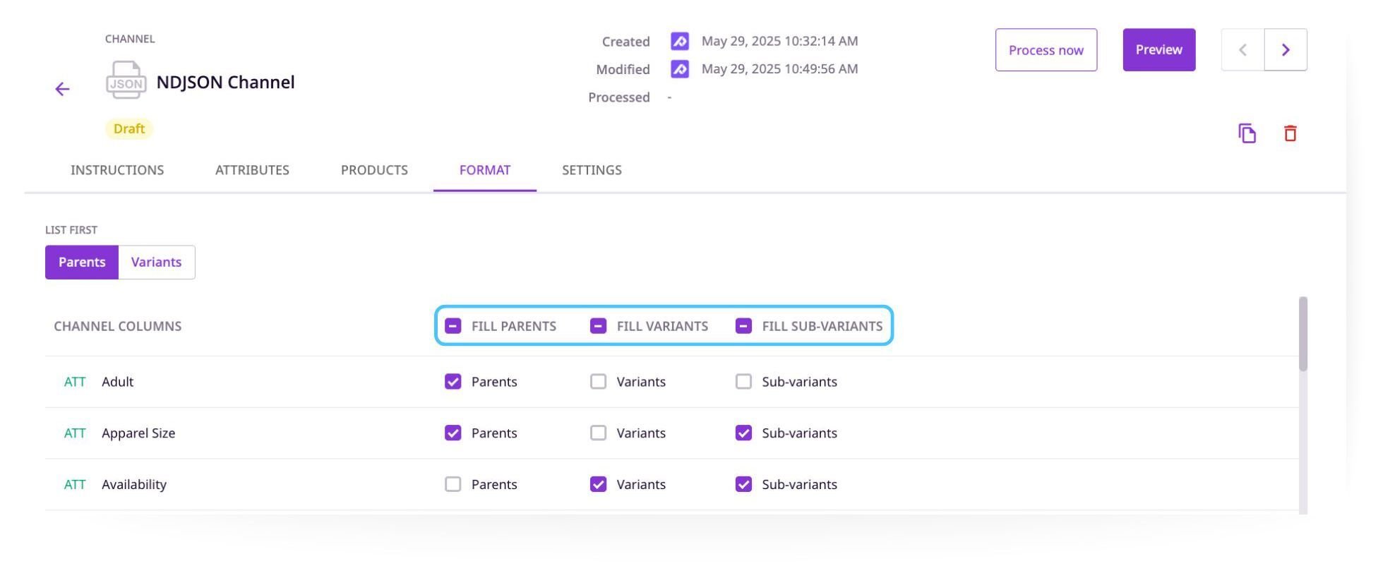Defining the Format for NDJSON Channels