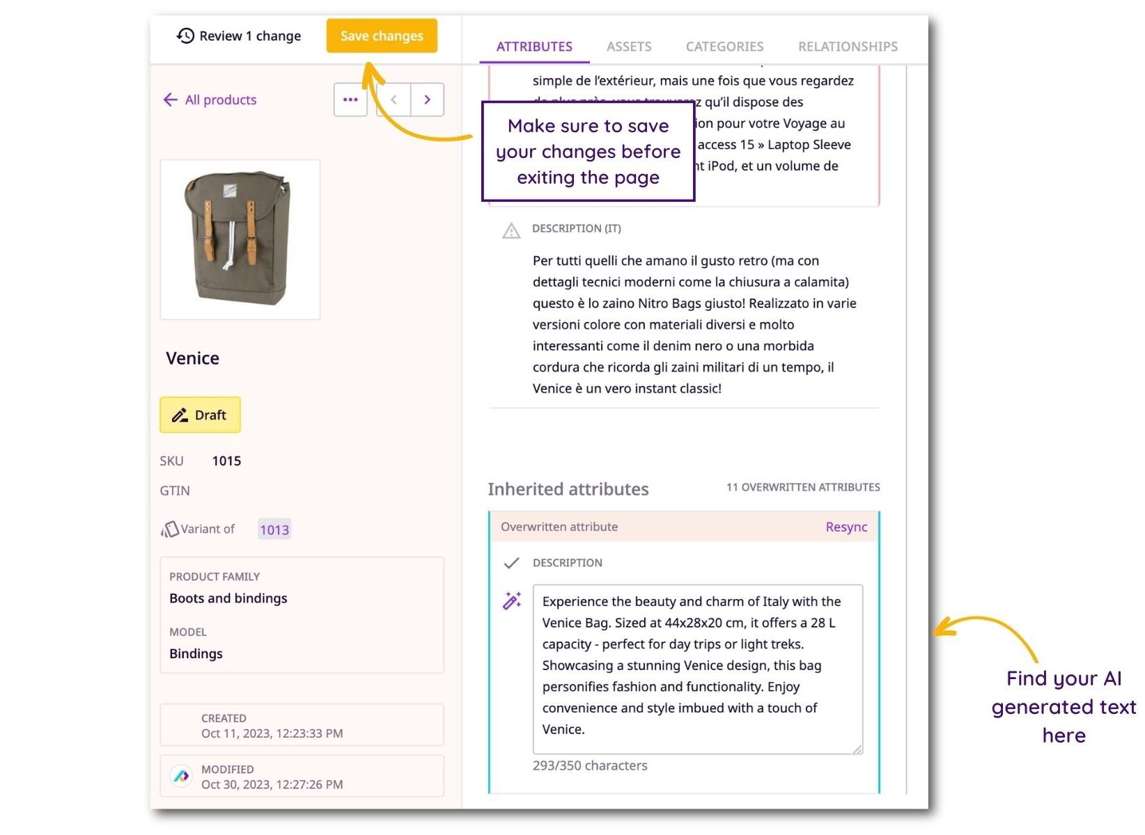Using the AI Autofill Feature for Text Attributes