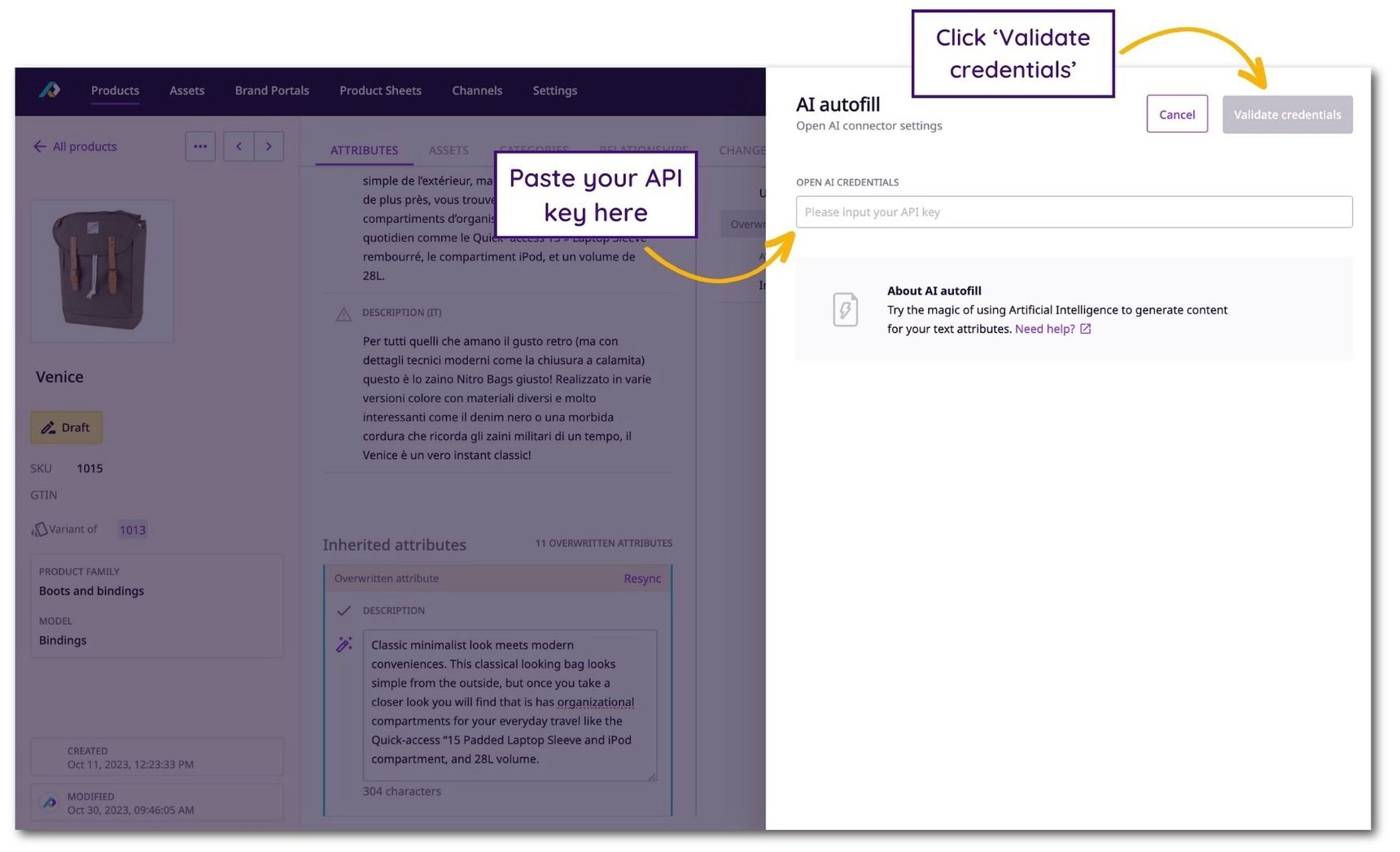 Using the AI Autofill Feature for Text Attributes