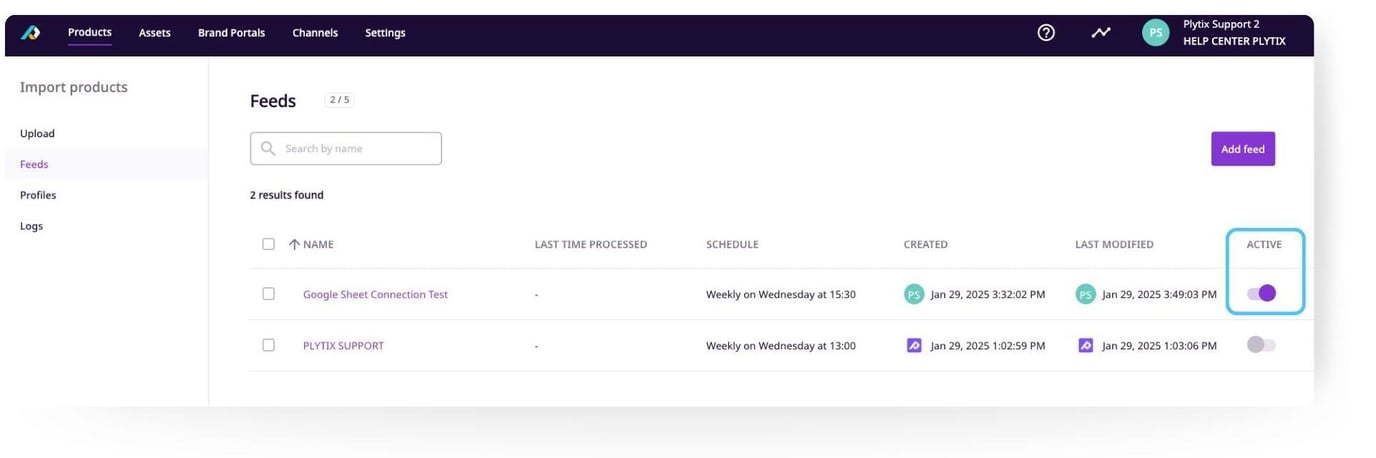 Connecting a Plytix Channel with Google Sheets