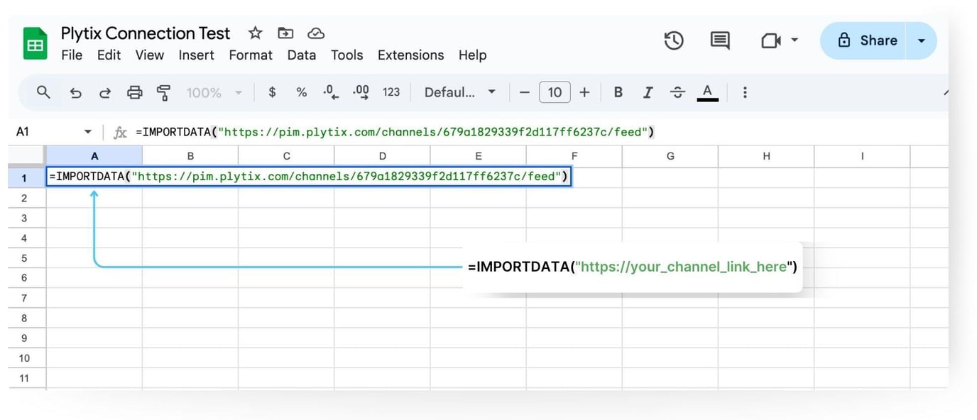 Connecting a Plytix Channel with Google Sheets
