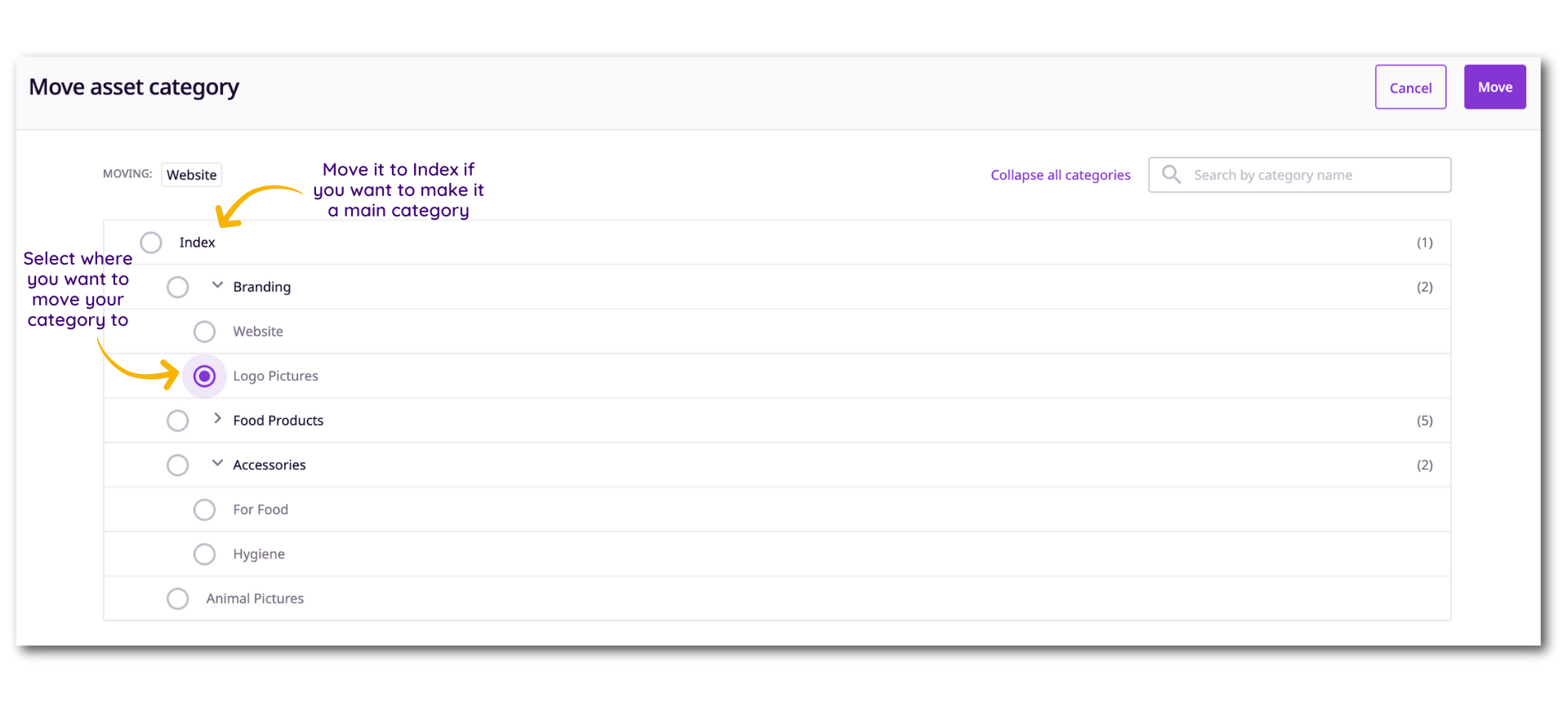 Creating and Managing Asset Categories