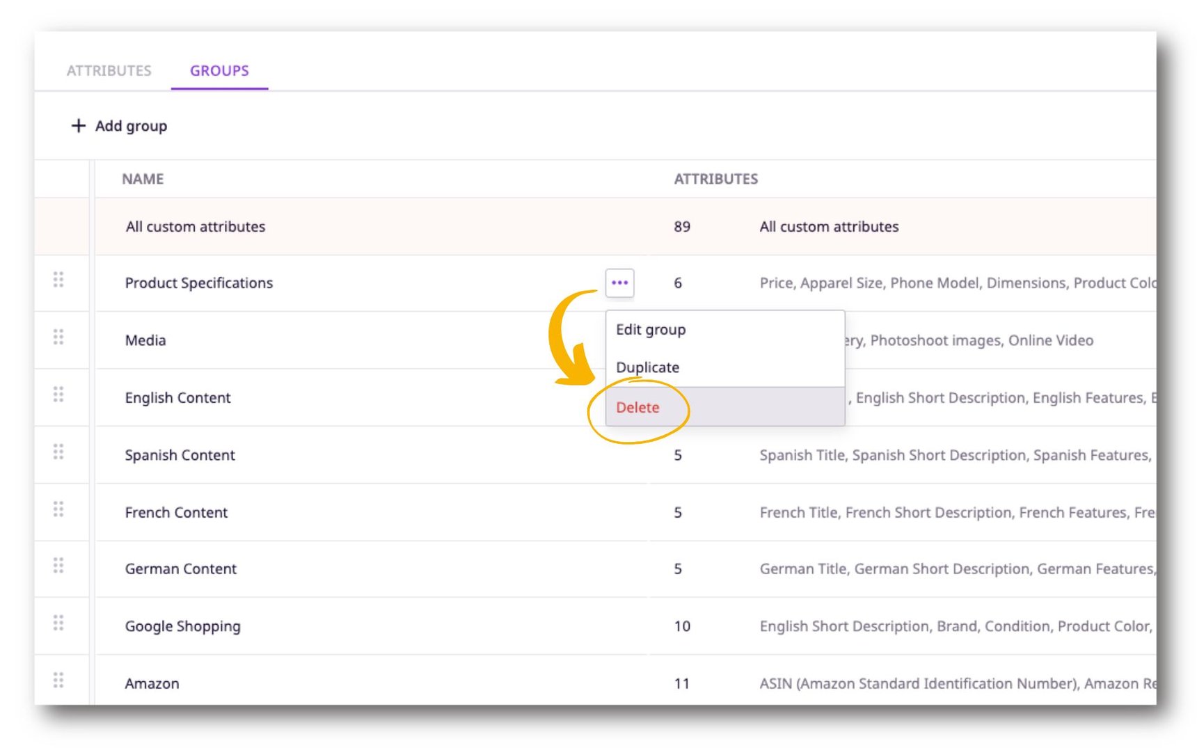 Creating and Managing Product Attribute Groups