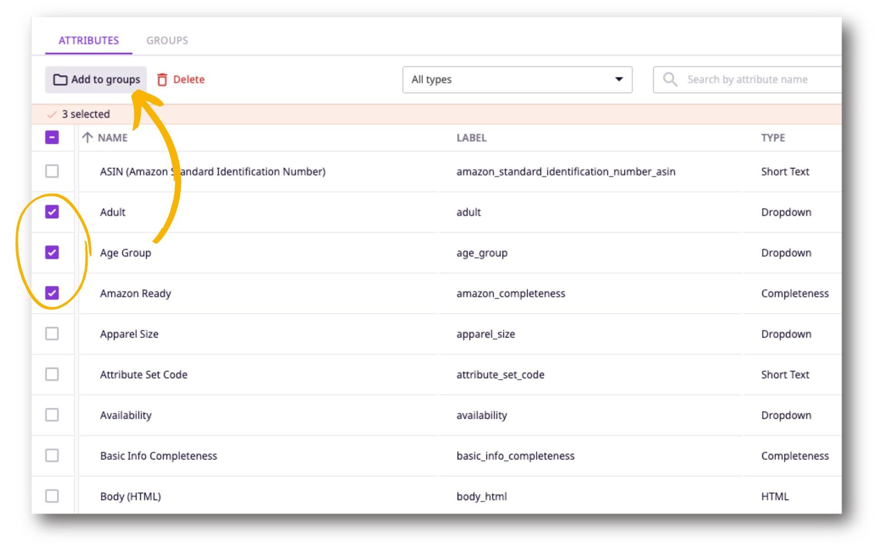 Creating and Managing Product Attribute Groups