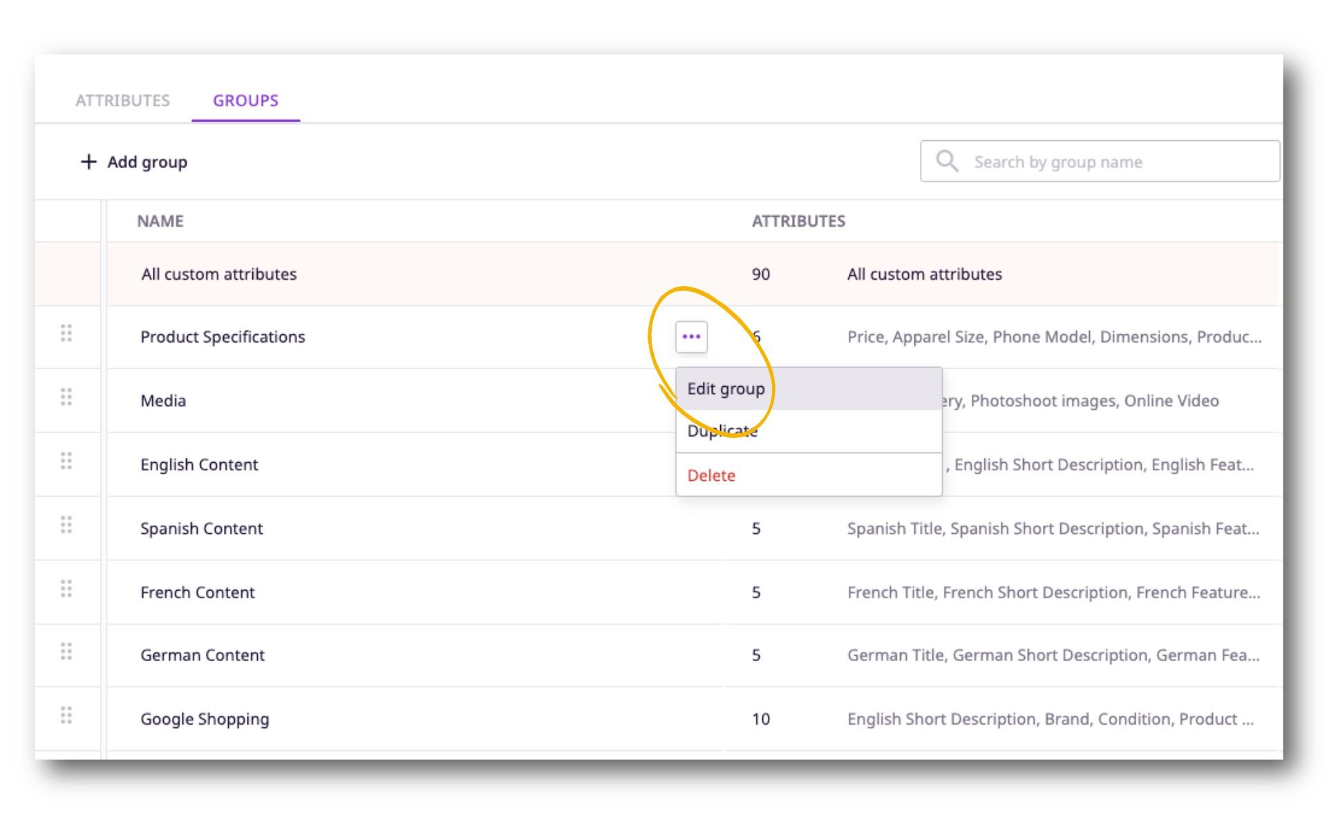 Creating and Managing Product Attribute Groups