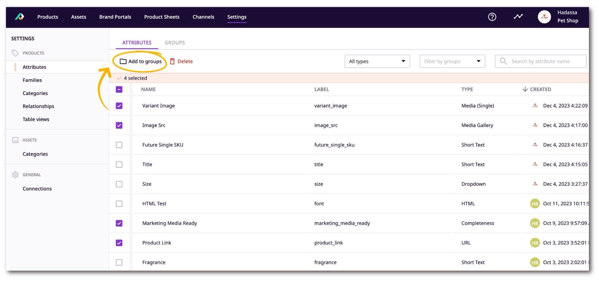 Creating and Managing Product Attribute Groups