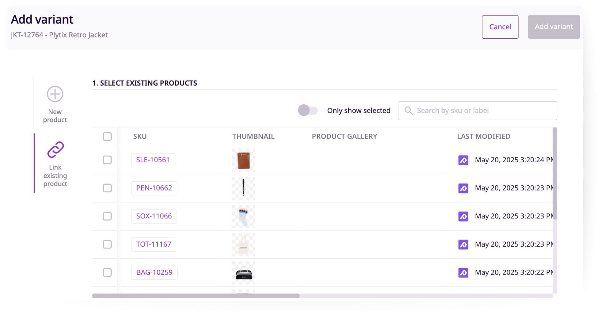Creating and Managing Variants and Sub-variants