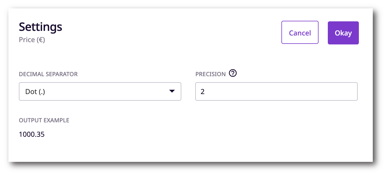 Defining Export Settings for Attributes